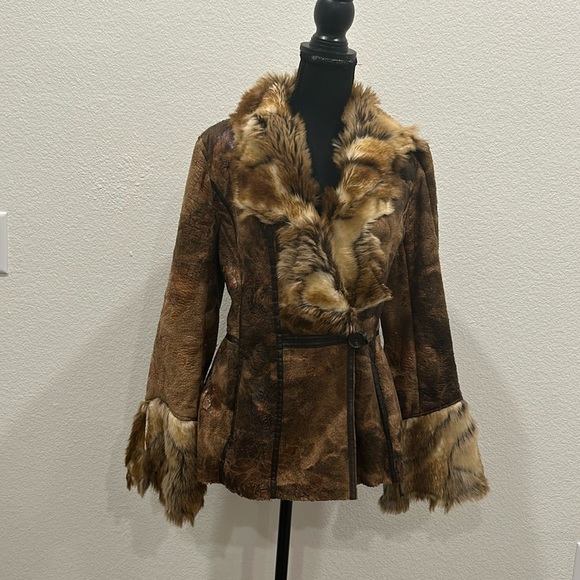 Cache | Jackets & Coats | Vintage Cache Rose Embossedfaux Fur And ...